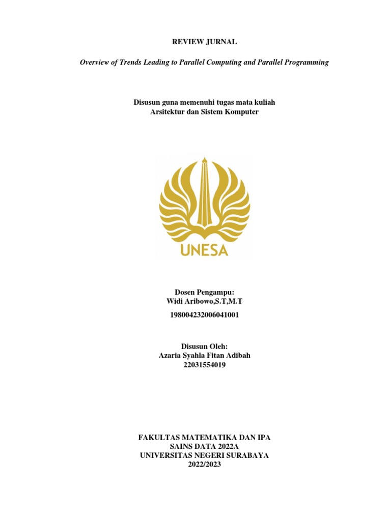 Review Jurnal Overview of Trends Leading To Parallel Computing and Parallel Programming | PDF