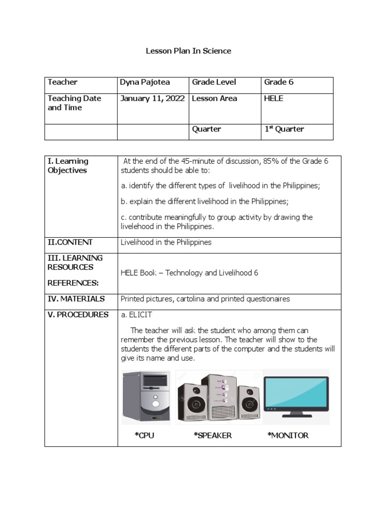 Lesson Plan in Science | PDF | Livestock | Agriculture