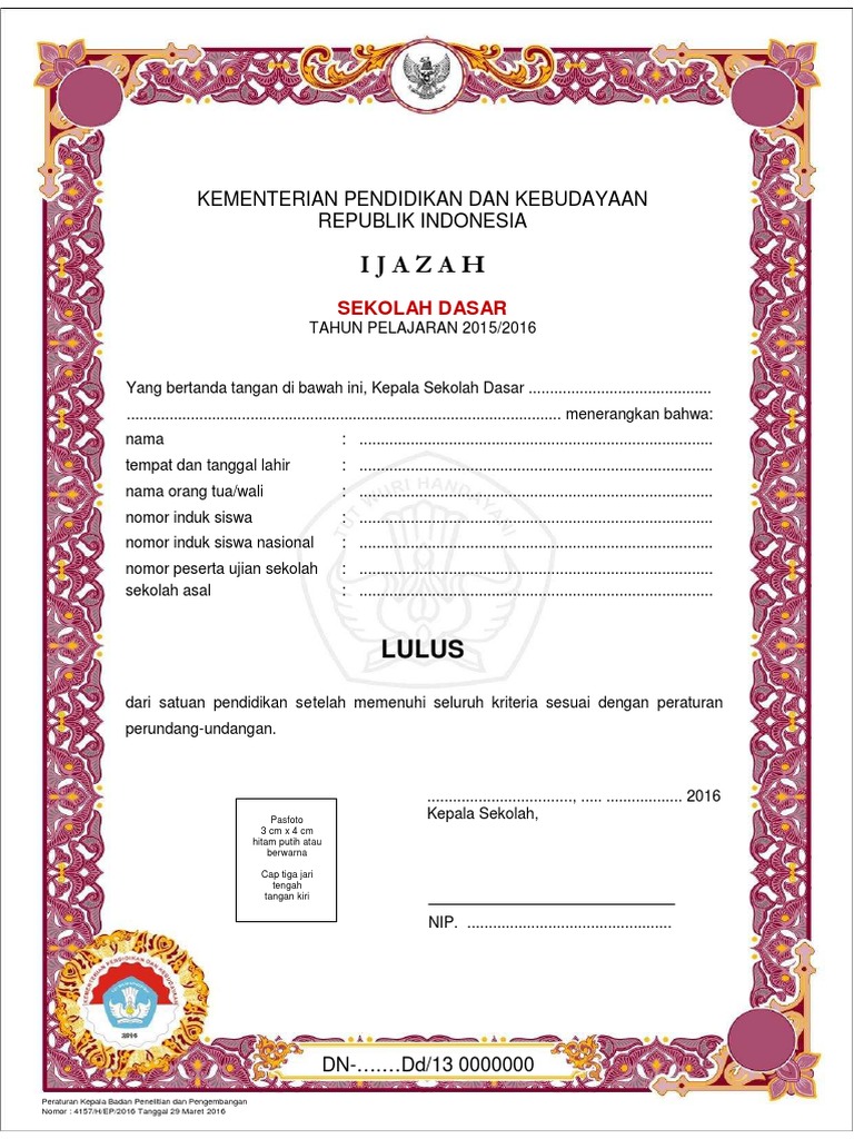 Ijazah SD PDF | PDF
