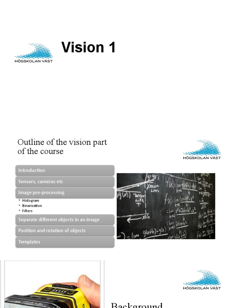 Lecture 1 Machine Vision 1 2022 | PDF | Image Resolution | Computer Vision