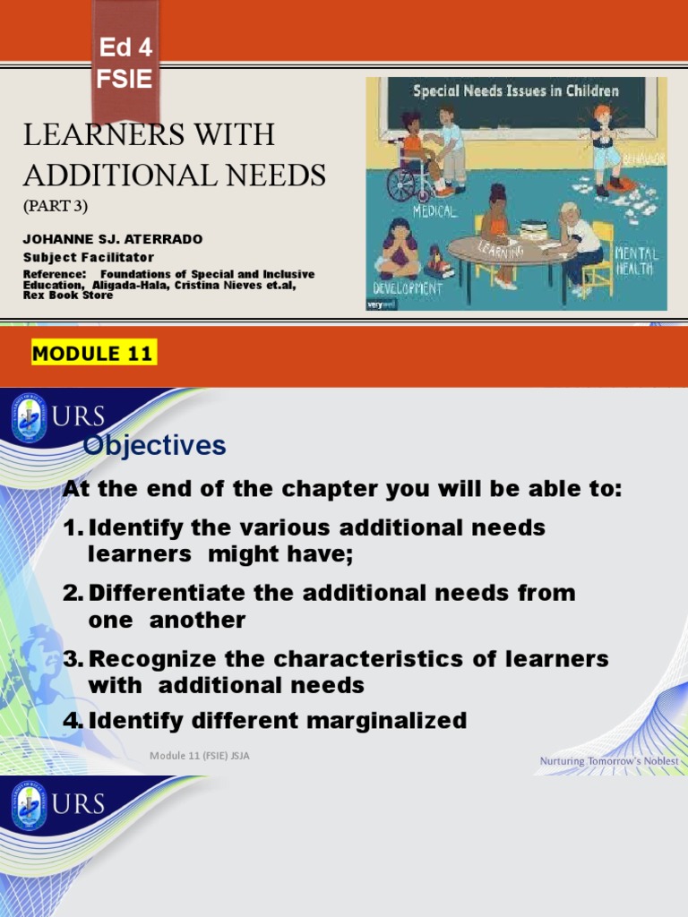Ed 4 Module 11 Learners With Additional Needs (Part 3) | PDF | Learning ...