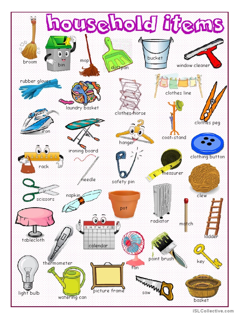 Household Items Picture Dictionary | PDF