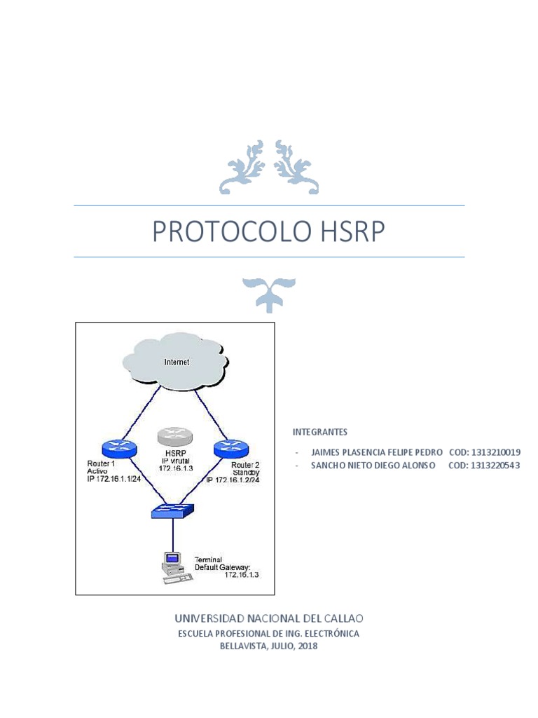 Protocolo HSRP | PDF | Enrutador (Computación) | Redes de computadoras