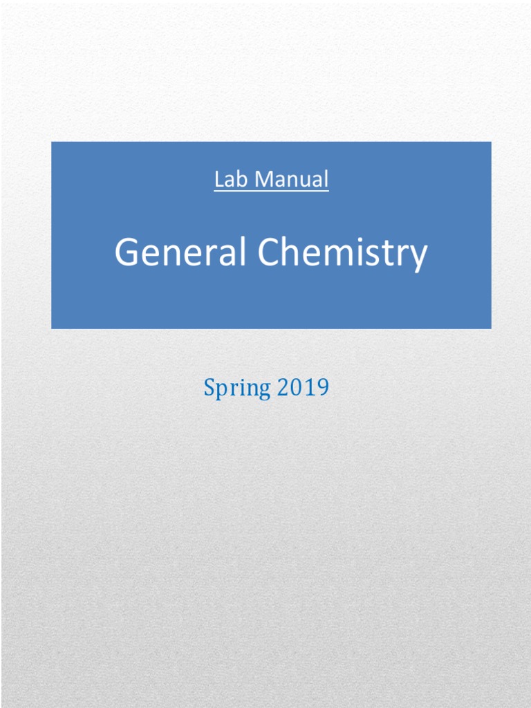 Lab Manual - General Chemistry (Spring 2019) | PDF | Chemical Reactions ...