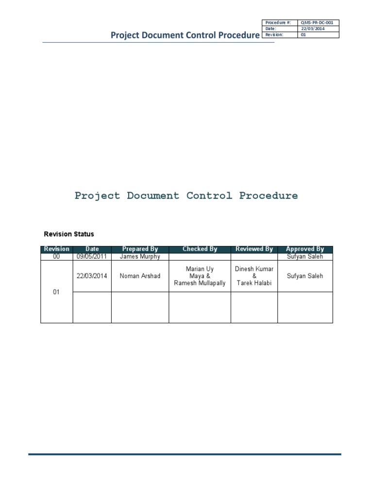 Document Controller Procedure1 | PDF | Quality Management System ...