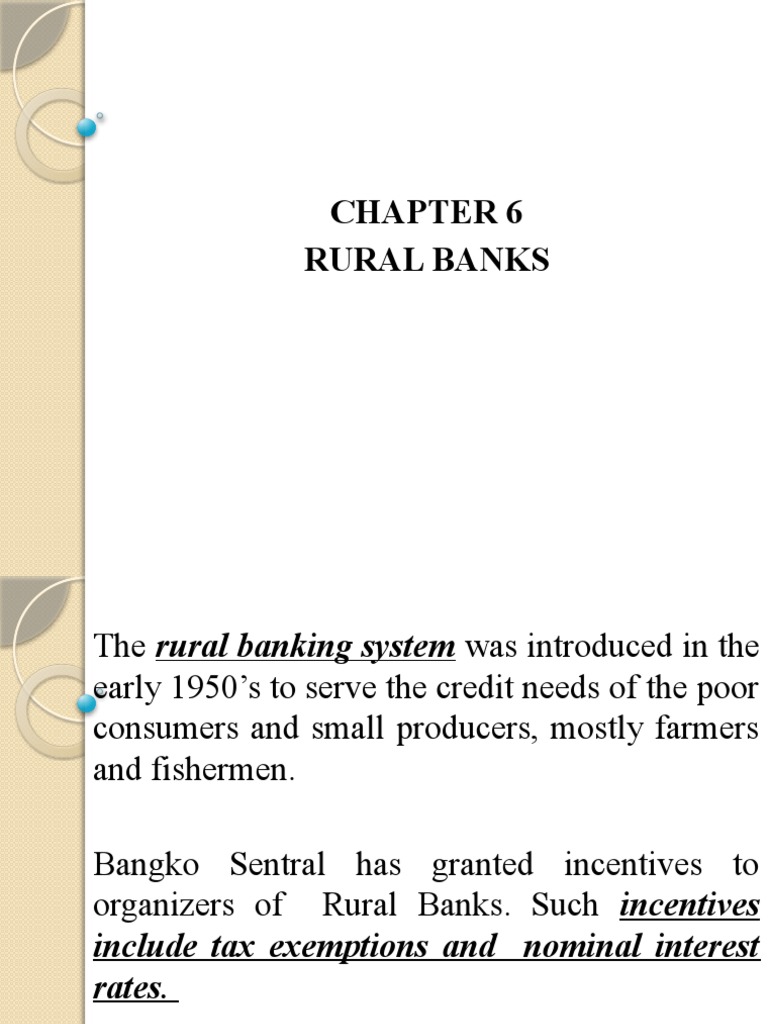 Chapter 6 Rural Banks | PDF | Banks | Loans
