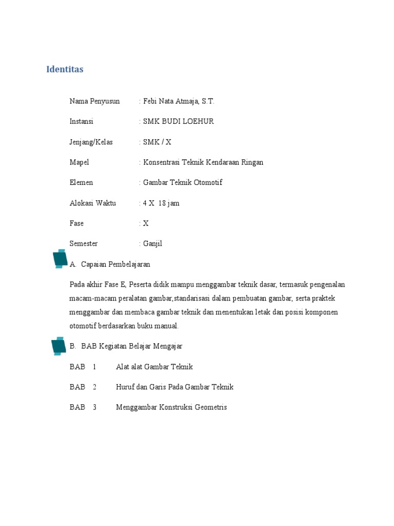 Modul Ajar Gambar Teknik Pdf