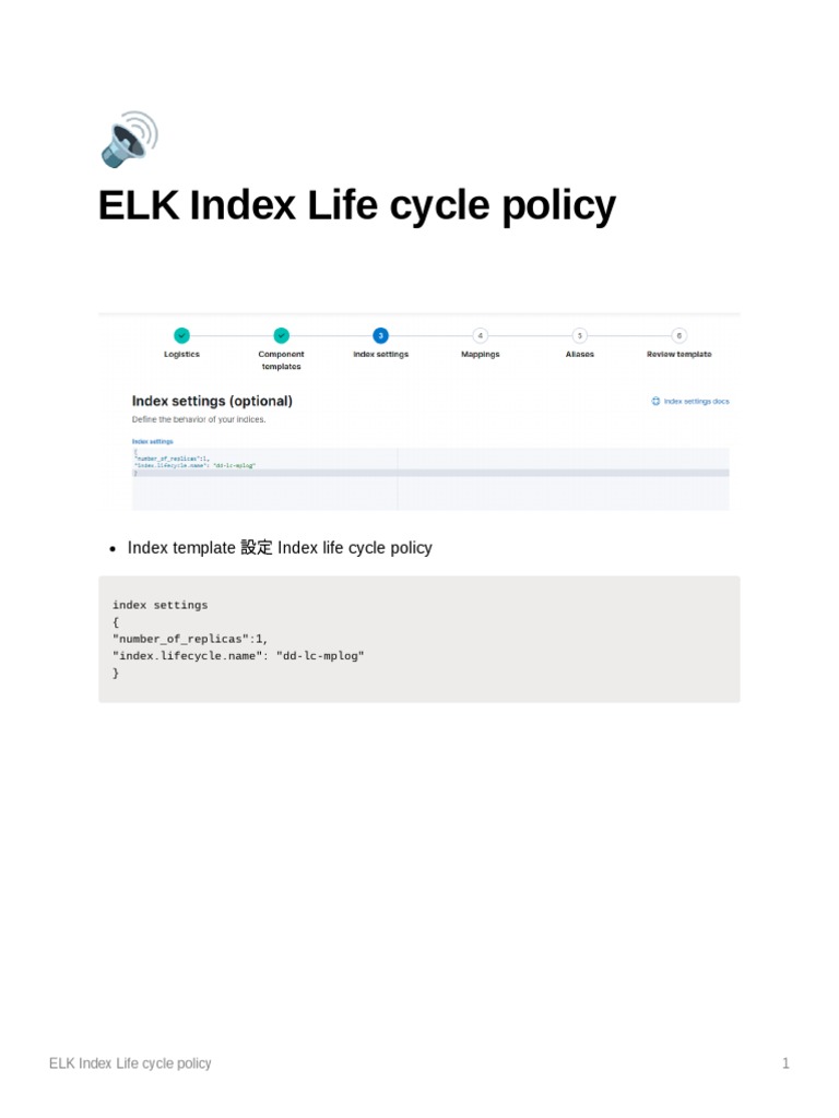 Elk Index Life Cycle Policy Pdf 2688