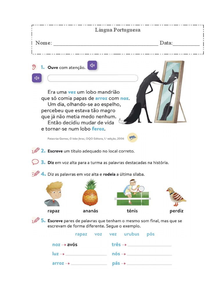 Casos de Leitura - Az - Ficha 3 | PDF