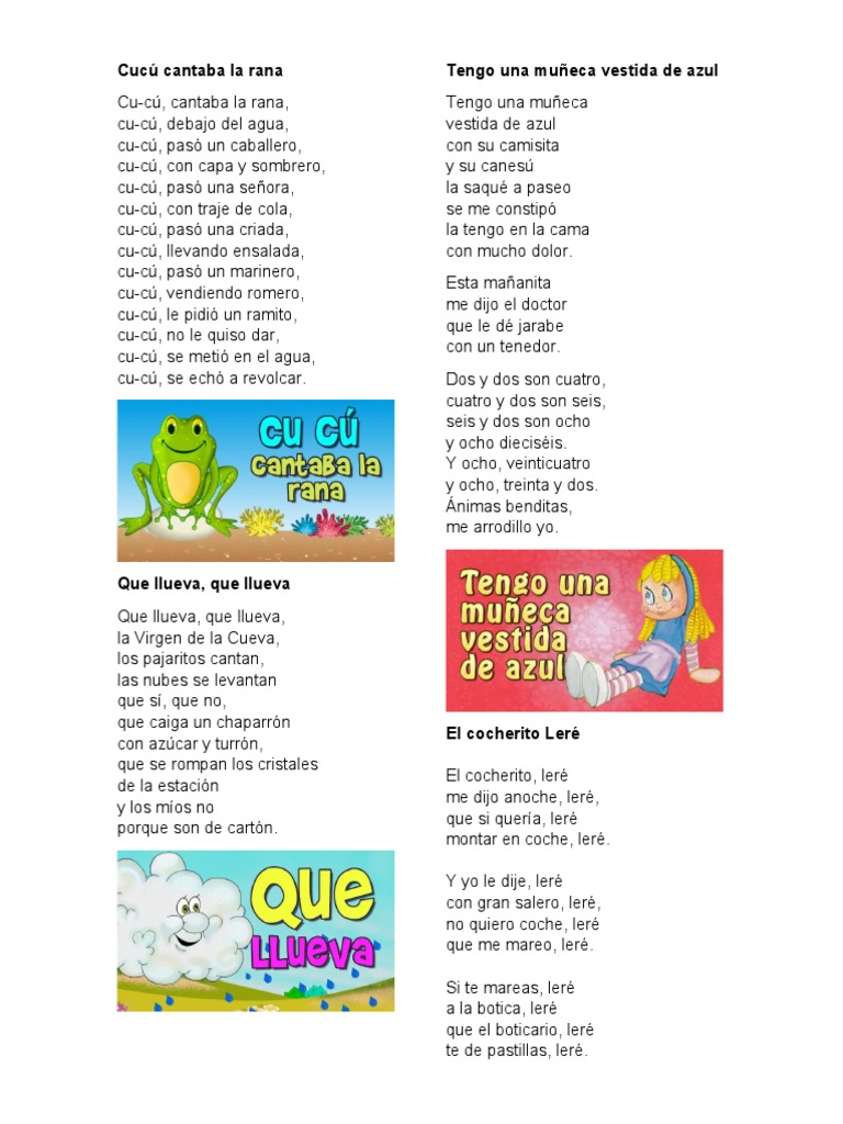 5 Cantos Infantiles | PDF