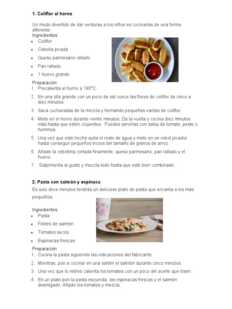 5 resetas | PDF | Tocino | Pasta