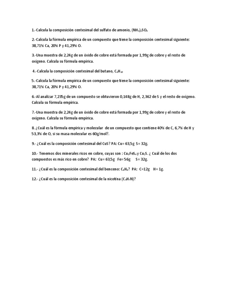 Formulas Quimicas | PDF