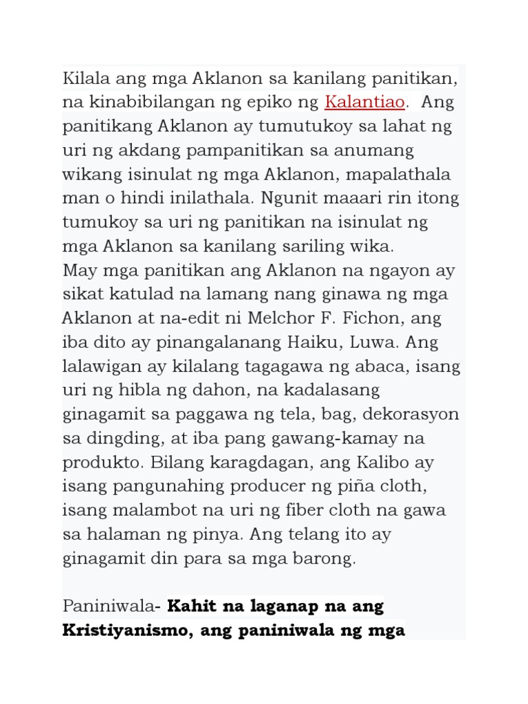Aklanon | PDF