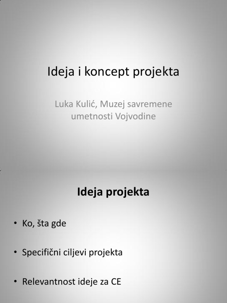 Ideja I Koncept Projekta 3 | PDF