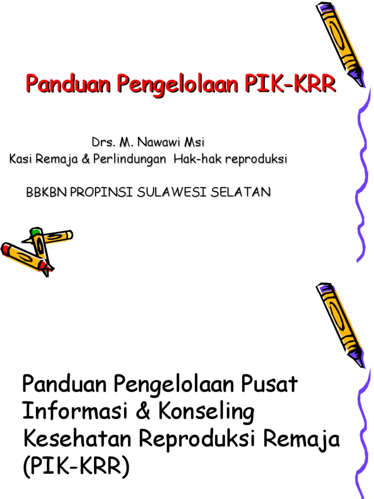 Panduan Pengelolaan PIK-RR - PPT 1 | PDF