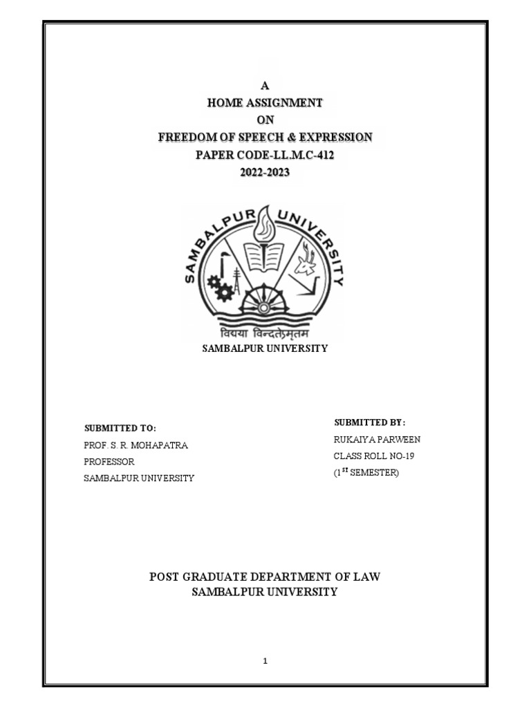 Rukaiya Parween Roll No-19 Constitution Assignment | PDF | Defamation | Freedom Of Speech