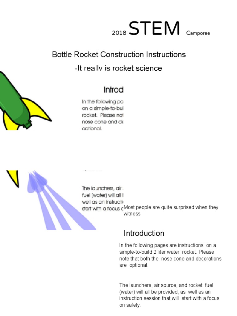 2018 Stem - Bottle Rocket Instructions | PDF | Rocket