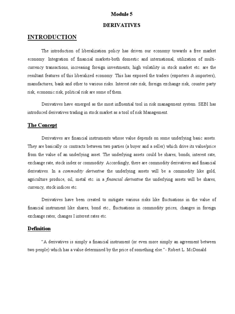 FMO Module 5 | PDF | Futures Contract | Option (Finance)
