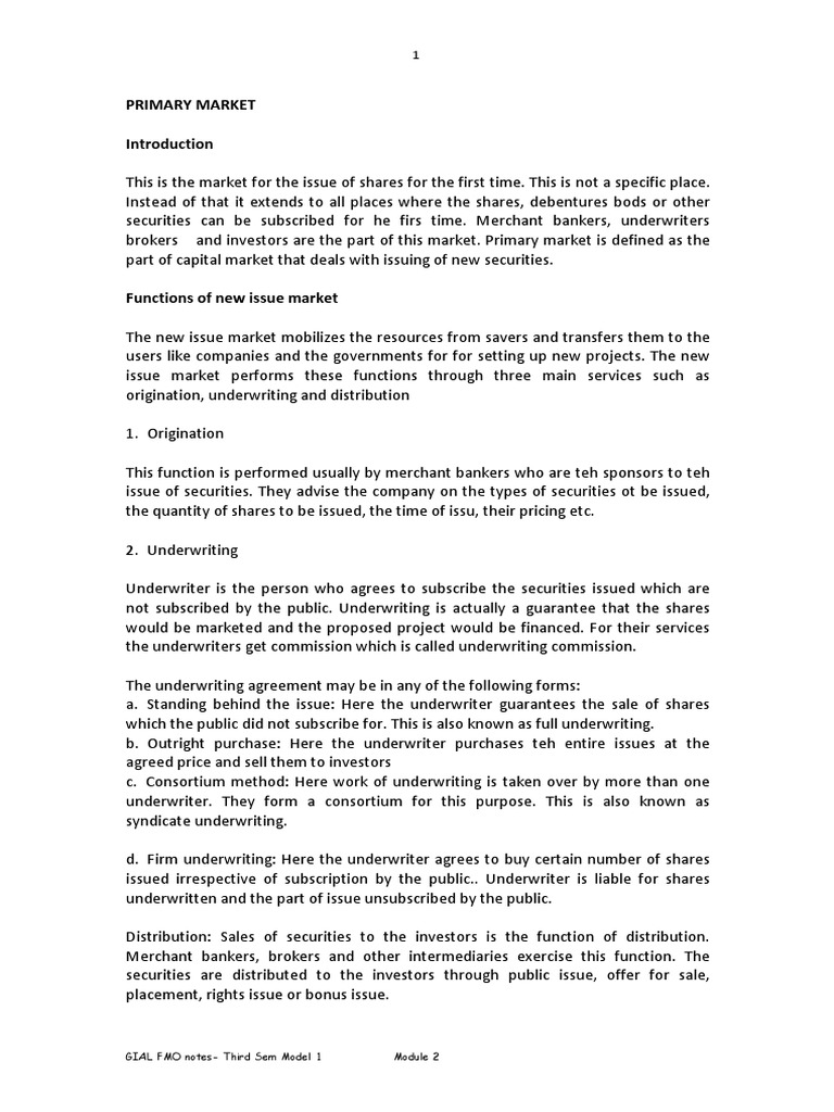 FMO Module 2 | PDF | Initial Public Offering | Stocks