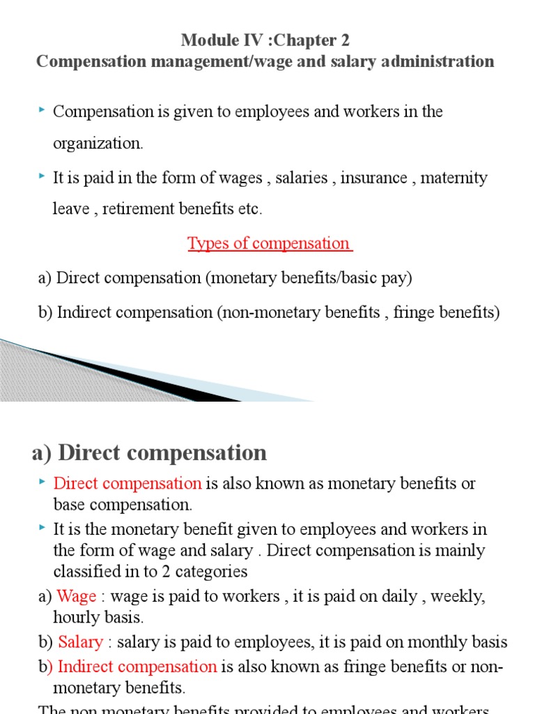 Module IV Chapter 2 Compensation Management | PDF | Cost Of Living | Wage