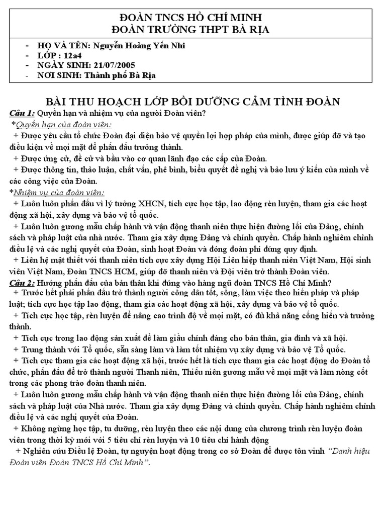 Đoàn Tncs H Chí Minh | PDF