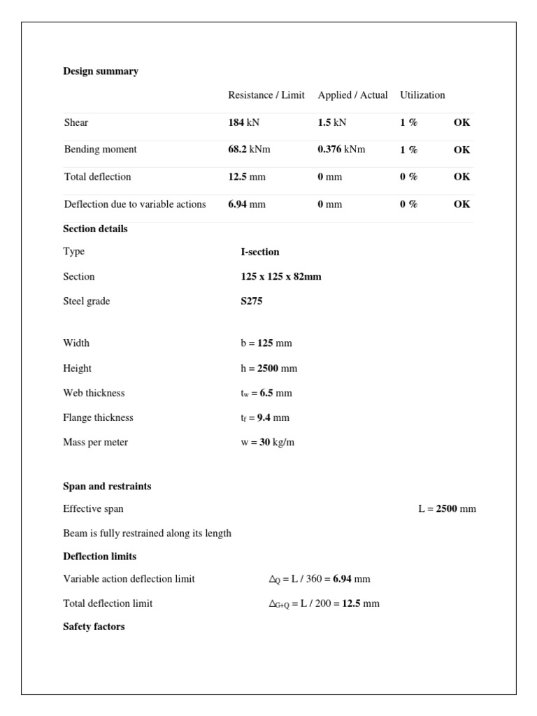 125x125x82mm Chequered Plate Column | PDF | Bending | Mechanics