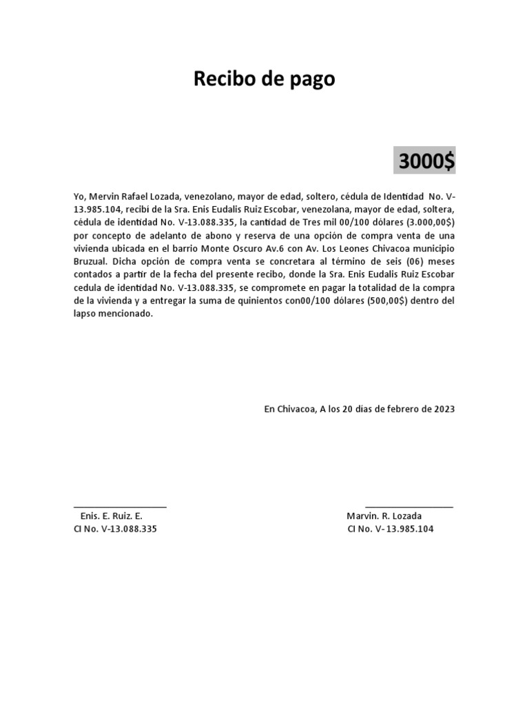 Recibo de Pago | PDF