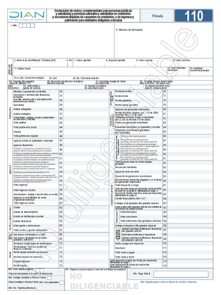 Formulario 110 2022 | PDF | Impuestos | Impuesto sobre la renta