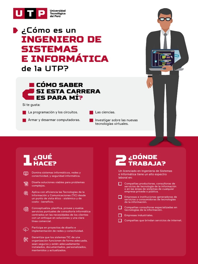 Perfil y áreas de trabajo de un ingeniero de sistemas e informática de la UTP | PDF ...