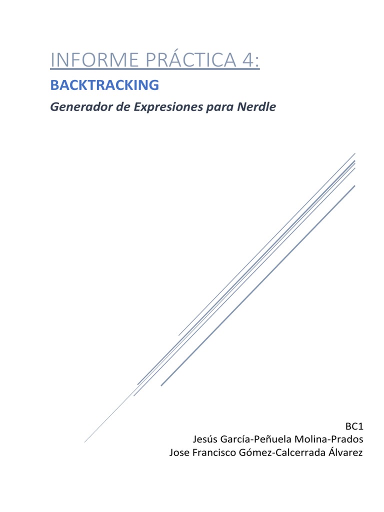Informe Algoritmo Backtracking | PDF | Algoritmos | Programación de computadoras