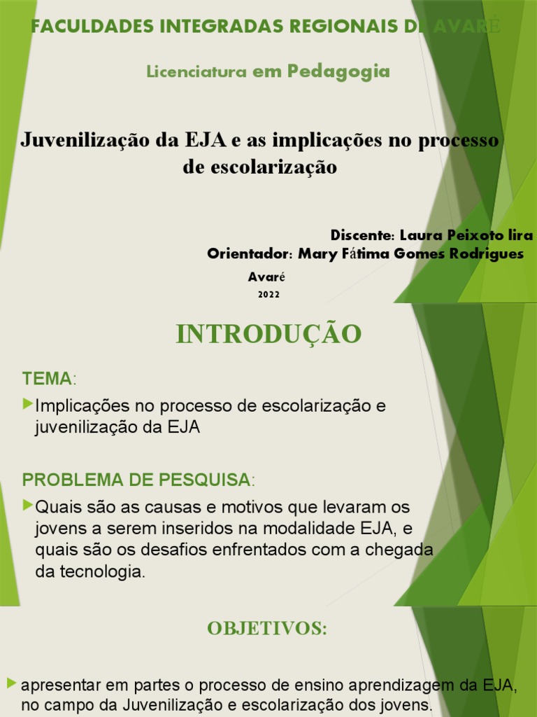 Slides para Apresentação de TCC | PDF | Alfabetização