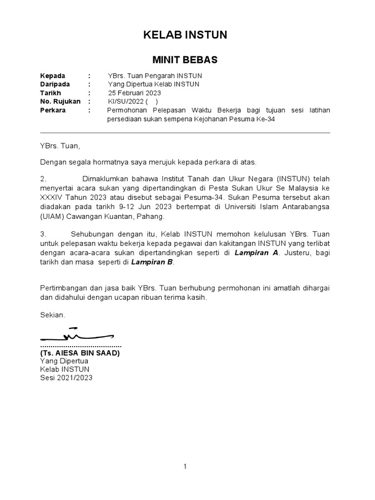 Minit Bebas Pelepasan Training Sukan | PDF