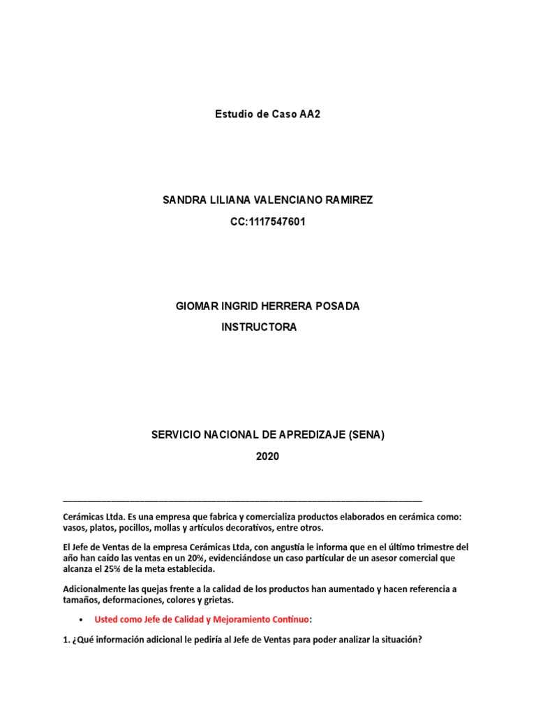 Estudio de Caso AA2 | PDF
