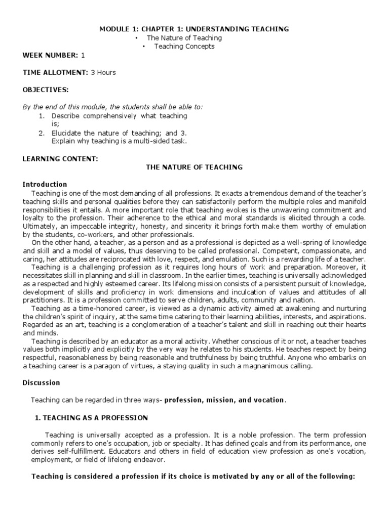 Educ 104 Module 1 6 | PDF | Learning | Teachers
