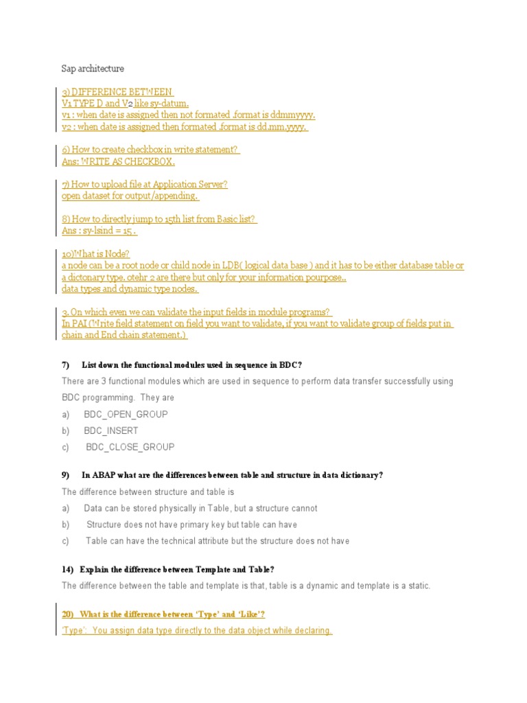 Sap Architecture Pdf Parameter Computer Programming Data Management 2880