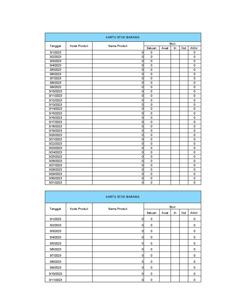 Stock Card Report March 2023 | PDF