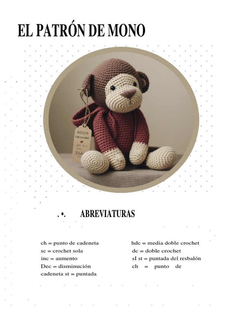 Patrón de Mono Amigurumi Gratis | PDF