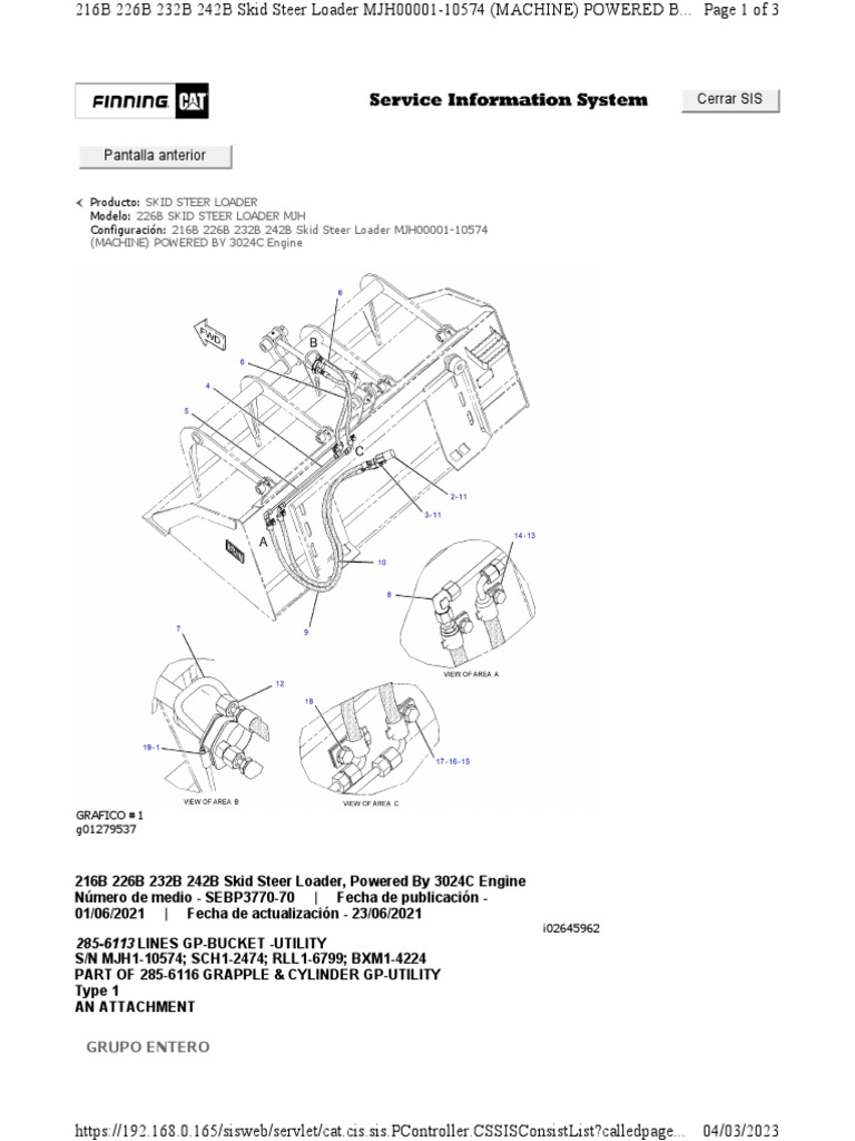 Skid Steer Loader 226B Skid Steer Loader MJH 216B 226B 232B 242B Skid ...
