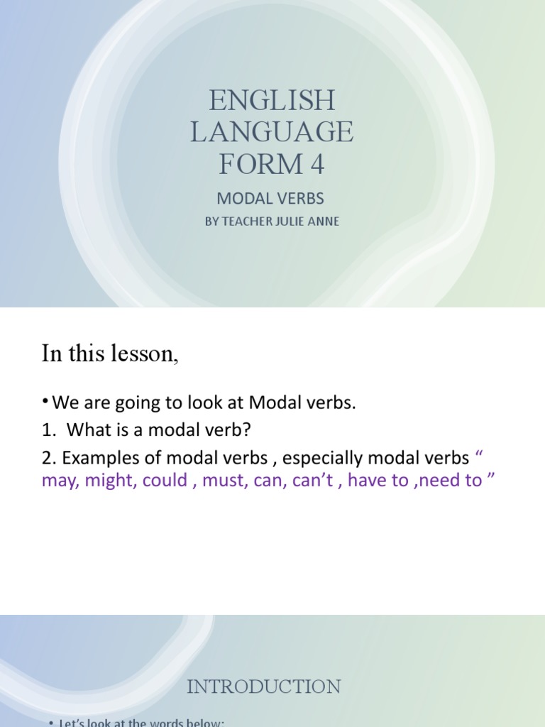 Modal Verbs | PDF | Verb | Semantic Units
