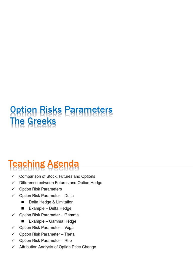 8-Option Greeks | PDF | Greeks (Finance) | Option (Finance)