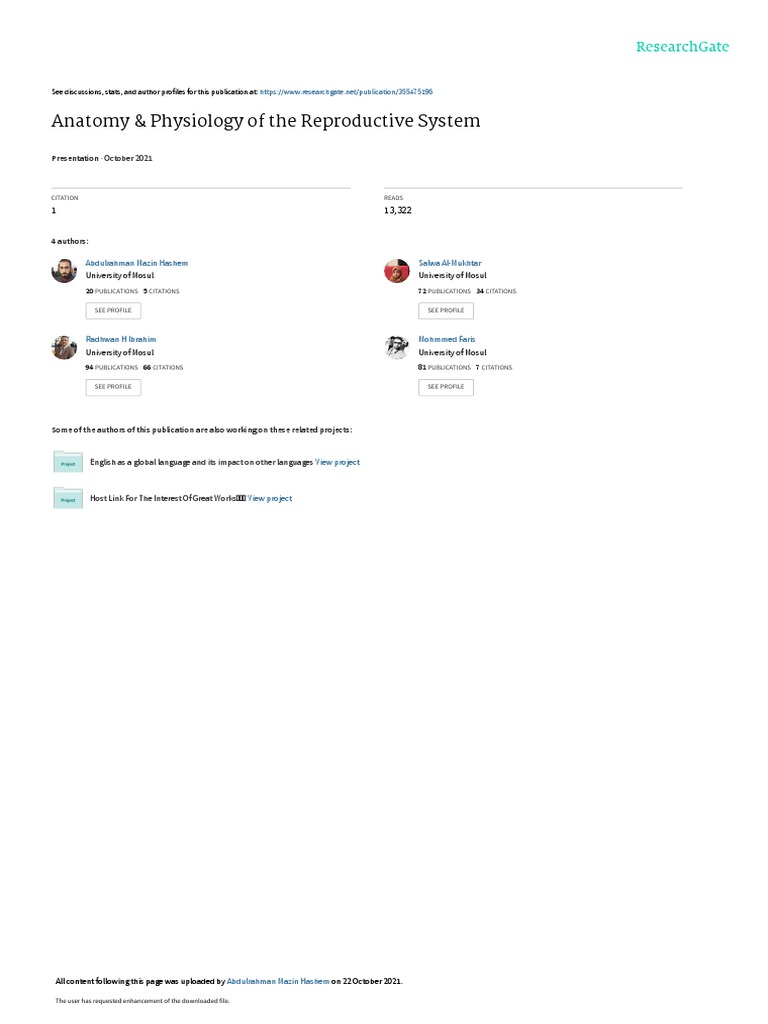 Anatomy Physiologyofthereproductive System | PDF | Menstrual Cycle | Labia