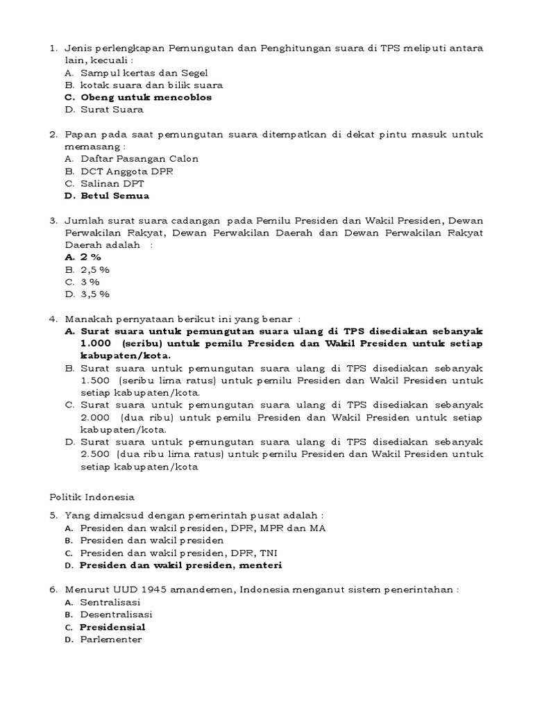 CONTOH SOAL PPS - Merged | PDF | Politik