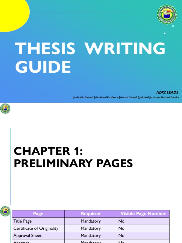 Thesis Writing Guide NDKC | PDF | Methodology | Citation
