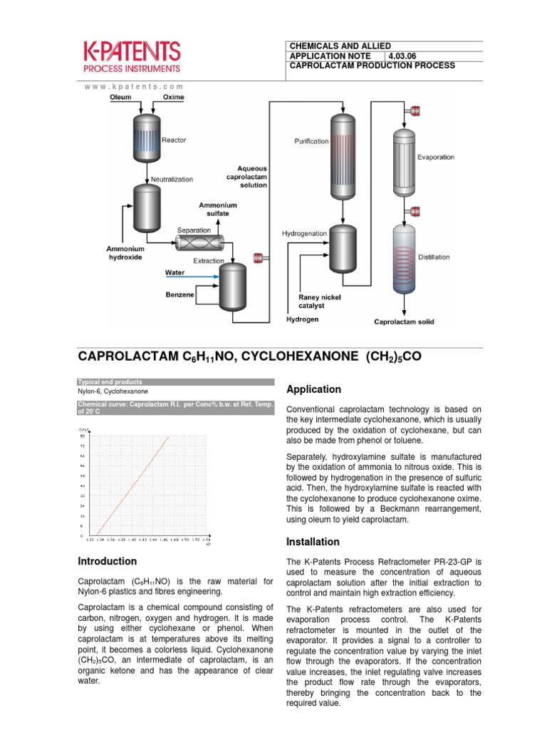 APN 4.03.06 Caprolactam Production Process | PDF