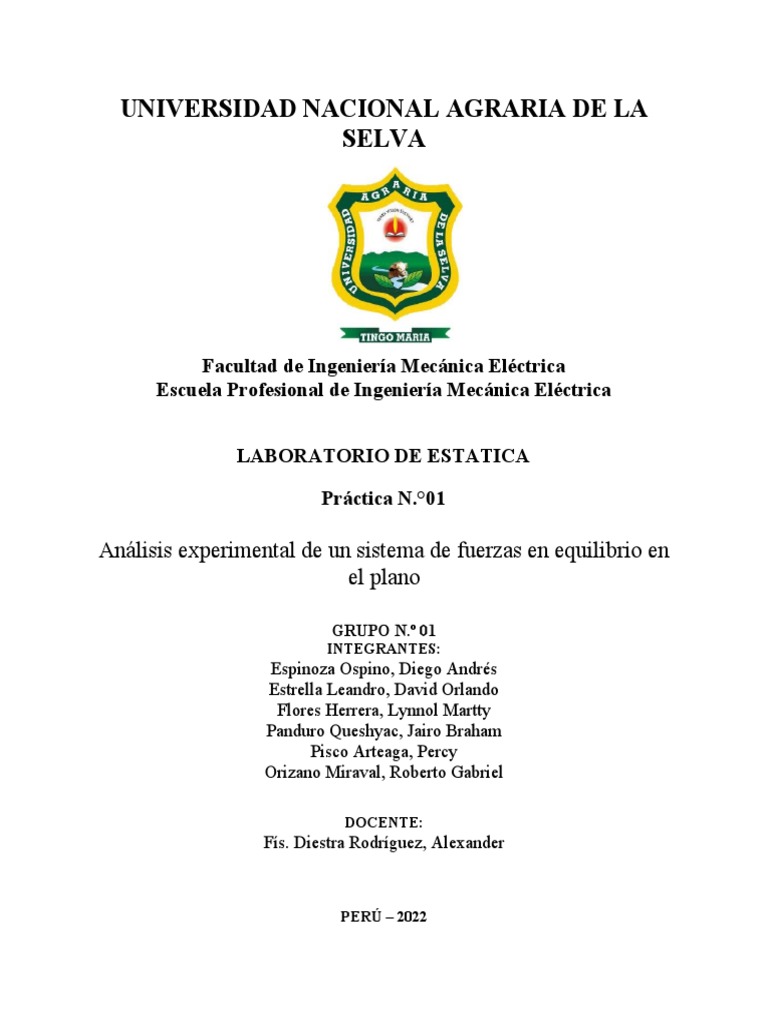 Laboratorio N°1 Estatica | PDF | Triángulo | Fuerza