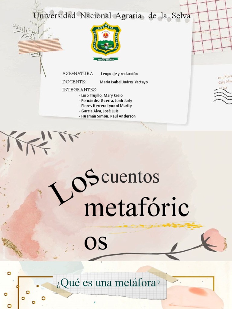 Cuento Metaforico Presentacion Oficial | PDF | Metáfora | Oración ...