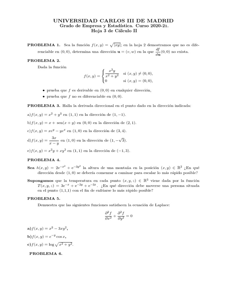 Hoja3 Versión 202021 | PDF | Matemáticas Aplicadas | Funciones y mapeos