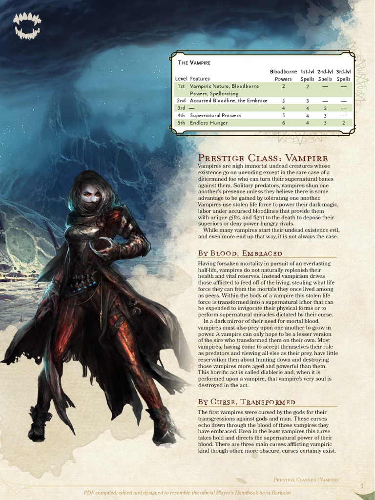New Prestige Class Vampire | PDF | Vampires