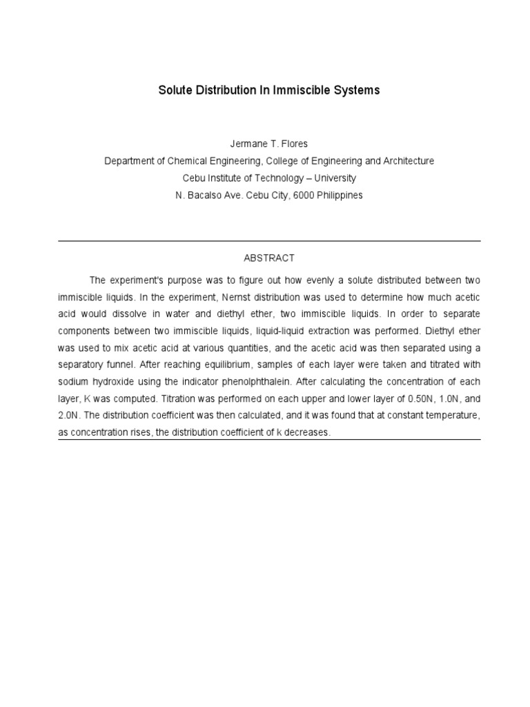 Lab Report Experiment 2 Flores V1 Pdf Acid Titration