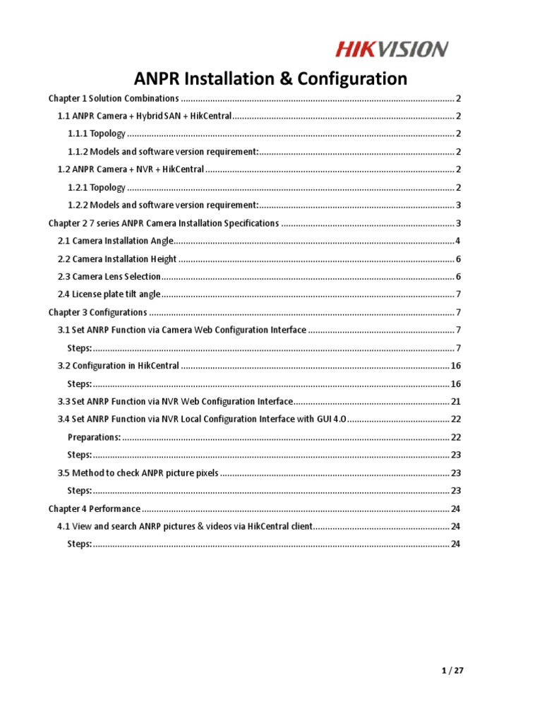 ANPR Camera Installation Guide | PDF | Camera | Computing